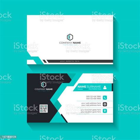 추상적인 배경을 가진 비즈니스 프리젠 테이션을위한 창조적 인 현대 전문 명함 템플릿 기업 정체성에 대한 스톡 벡터 아트 및 기타