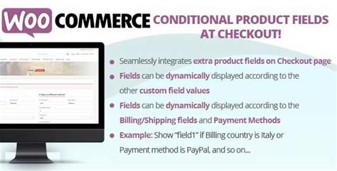 Woocommerce Conditional Product Fields At Checkout
