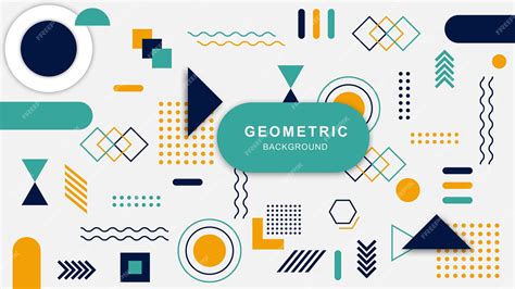 Premium Vector Memphis Geometric Shapes Background Wallpaper Vector Stock Illustration
