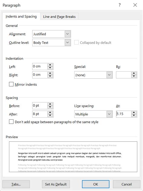 Line Spacing Before After Cara Mengatur Spasi Di Word Advernesia