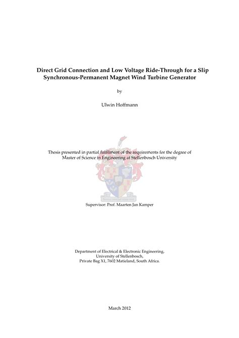 Direct Grid Connection And Low Voltage Ride Through For A Slip Synchronous Permanent Magnet Wind