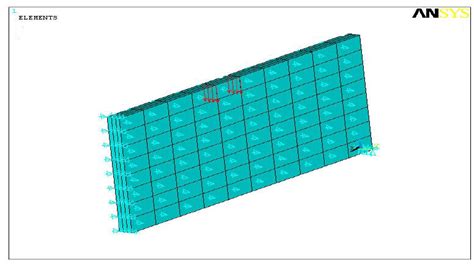 finite element mesh of simply supported reinforced concrete deep beam