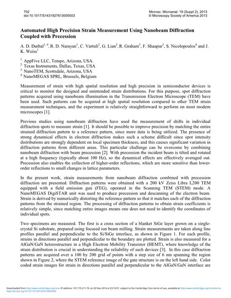 Pdf Automated High Precision Strain Measurement Using Nanobeam