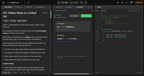day 7 of 100 days of code delete node in a linked list deepank singh