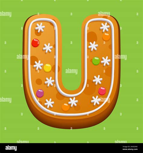 Christmas Gingerbread Cookie Gingerbread Letter U Homemade Winter Cookies In The Form Of The