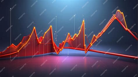 premium photo a glowing red line graph on a black background