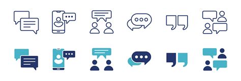 온라인 메시지 버블 채팅 아이콘 세트 온라인 커뮤니케이션 사회적 토론 벡터 일러스트 레이 션 웹과 앱 기포에 대한 스톡 벡터 아트 및 기타 이미지 Istock