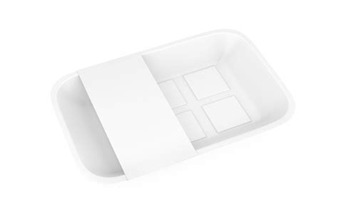 당신의 디자인을 위한 빈 레이블을 가진 빈 백색 플라스틱 음식 콘테이너 콘테이너 쟁반 Package 3d 렌더링 0명에 대한 스톡 사진 및 기타 이미지 Istock