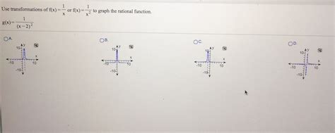 Solved Use Transformations Of Fx 1x Or Fx 1x2 To