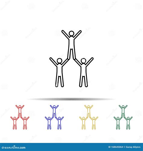 Team Work Lift Member Of Team Multi Color Style Icon Simple Thin Line Outline Vector Of Team