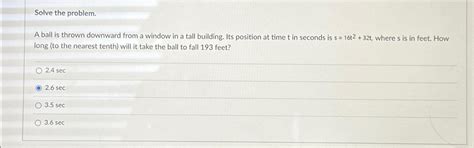 Solved Solve The Problema Ball Is Thrown Downward From A