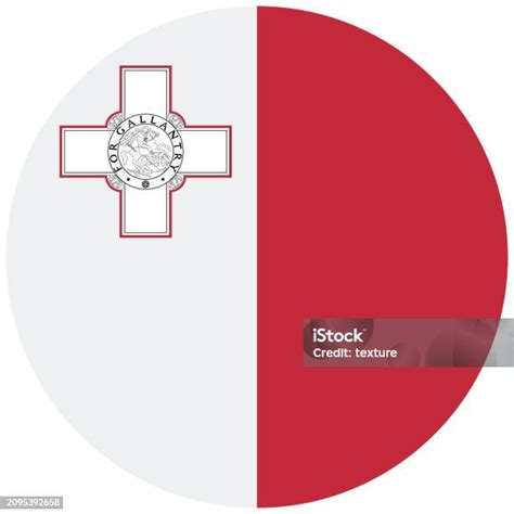 몰타 국기 원 아이콘 플래그입니다 표준 색상 버튼 플래그 아이콘입니다 디지털 일러스트레이션 컴퓨터 일러스트레이션 벡터 일러스트 레이 션입니다 Order Of Malta에