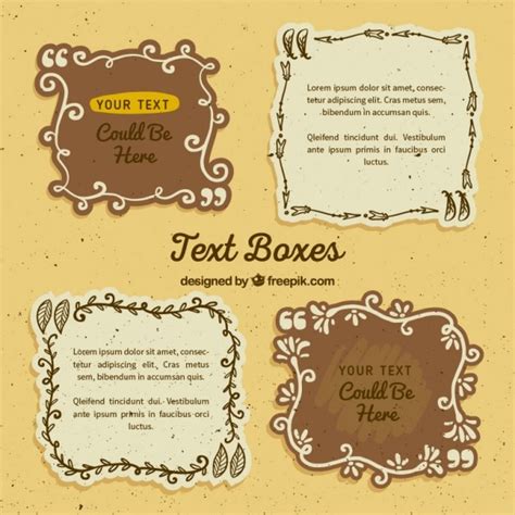 Boho Style Text Boxes Vector Free Download