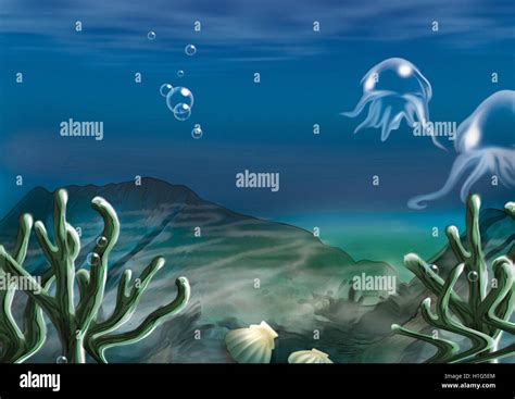 Underwater Scene Drawing Hi Res Stock Photography And Images Alamy