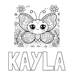 Kayla Coloring Page And Cute Butterfly Coloring Page