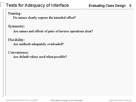 Evaluating A Class Design Evaluating Class Design 1