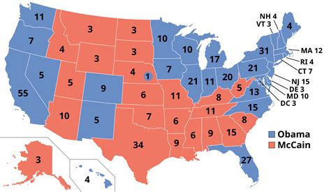 2008 Us Presidential Election Map Obama Vs Mccain