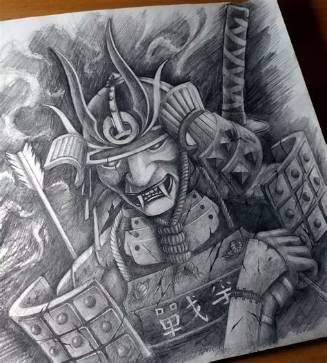 самурай Humanoid Sketch Art