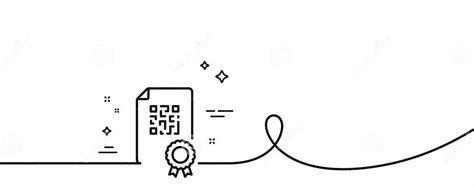 qr code line icon scan barcode sign continuous line with curl vector stock vector