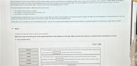 Solved Electronegativity Is A Term Used To Define An Atoms