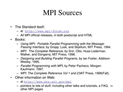 Ppt An Introduction To Mpi Parallel Programming With The Message