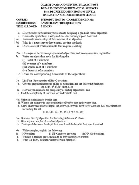 Introduction To Algorithms Exam Guide Pdf Teaching Methods