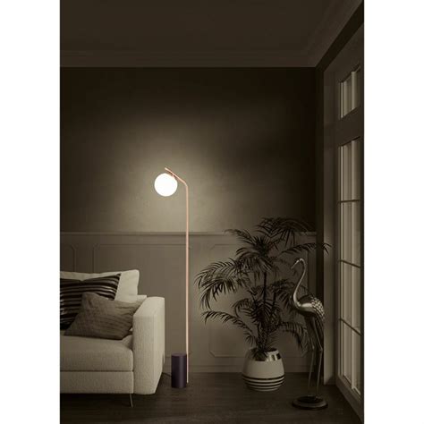 Betulia Vloerlamp Vloerlamp Goud Wit Glazen Bol