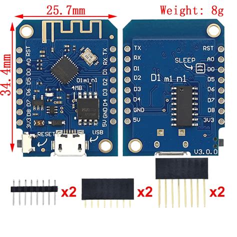 Esp8266 Ch340g Development Board Based Wemos D1 Mini Pro V30 Nodemcu