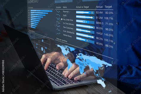 Manager Analyzing Business Analytics Dashboard With Operations And Sales Metrics On Computer
