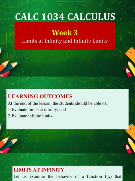 Lms Week 3 Calc 1034 Limits At Infinity Finite Limits Pdf Teaching Methods And Materials