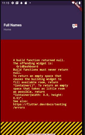 Flutter Exception Caught By Widgets Library A Build Function Returned Null Stack Overflow