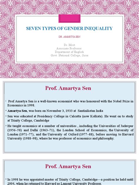 Seven Types Of Gender Inequality Dr Meet Associate Professor