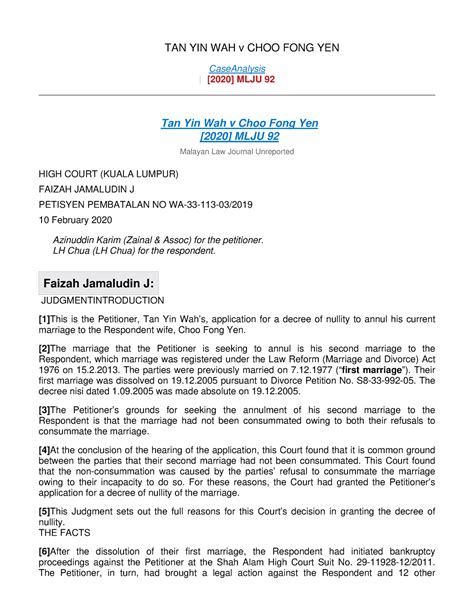 2 Tan Yin Wah V Choo Fong Yen Tan Yin Wah V Choo Fong Yen