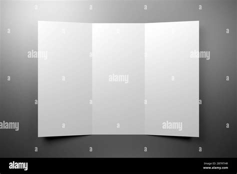 leaflet brochure leaflet mockup 3 x dl 3 x 99x210 mm 3d
