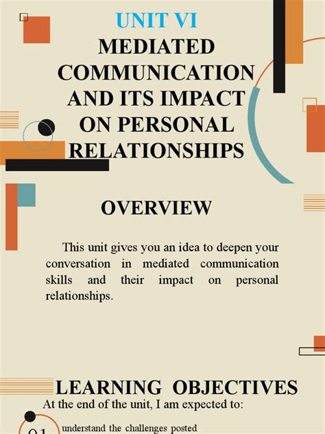 Unit Vi Mediated Communication And Its Impact Personal Relationships Pdf Computer Mediated