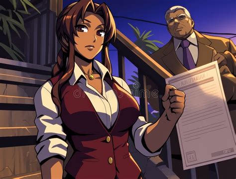 Woman Reviewing Important Document Stock Illustration Illustration Of Confident Negotiation