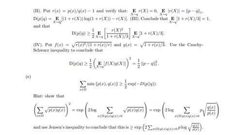 Let P Q Be Two Probability Distributions On A Finite Chegg