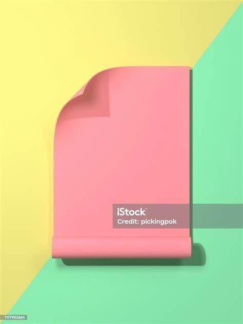 텍스트 또는 제품을 넣어 다채로운 파스텔 빈 종이의 3d 렌더링 이미지 빈 종이 모형의 창조적 인 평면 누워 렌더링 이미지 3차원 형태에 대한 스톡 사진 및 기타 이미지