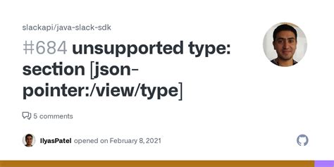 Unsupported Type Section Json Pointerviewtype · Issue 684