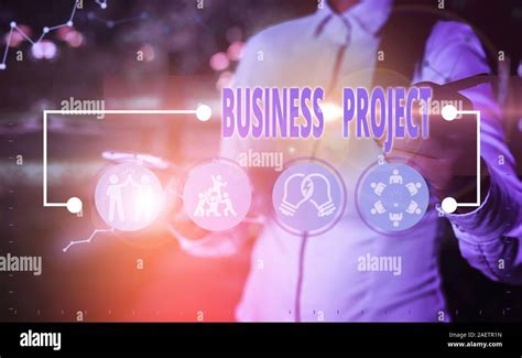 Writing Note Showing Business Project Business Concept For Planned Set Of Interrelated Tasks To