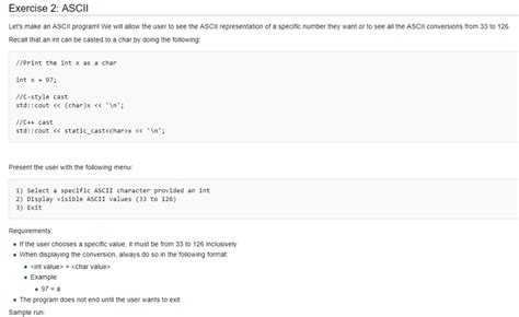 Solved Exercise 2 Ascil Lets Make An Ascil Program We