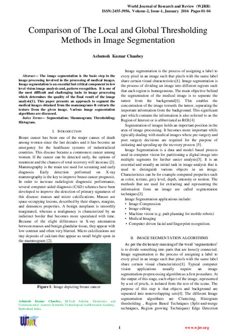 Pdf Comparison Of The Local And Global Thresholding Methods In Image