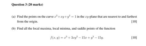 Solved A Find The Points On The Curve X2xyy21 In The