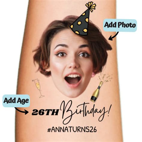 Birthday Celebration With Bottles Temporary Tattoo Inkbond