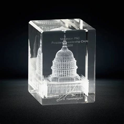 3d Building Inside Crystal Block Crystal Block With 3d Building