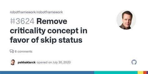 remove criticality concept in favor of skip status · issue 3624