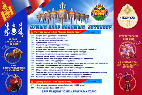 Сумын баяр наадмын хөтөлбөр