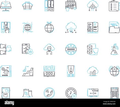 Cloud Retention Linear Icons Set Archiving Backup Compliance Data