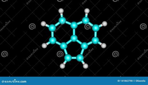 Acenaphthylene Molecular Structure Isolated On Black Stock Illustration