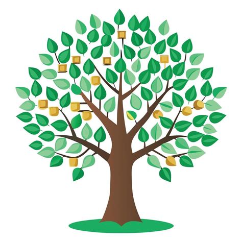 Vibrant Flat Tree With Brightly Colored Binary Code Leaves In A High